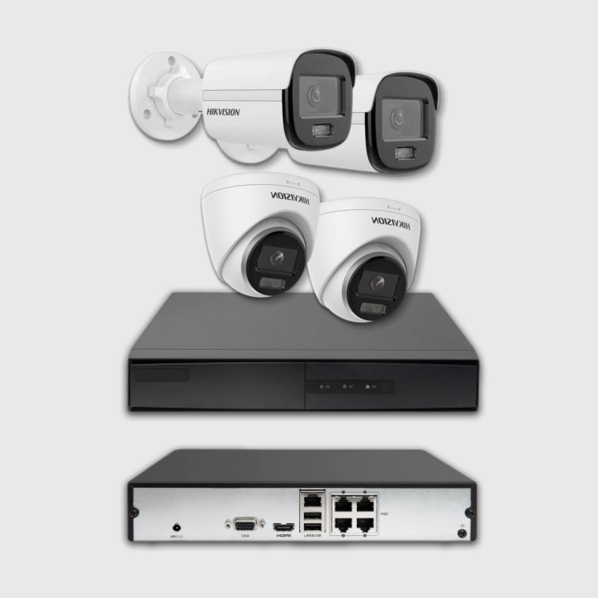 KIT VIDÉO SURVEILLANCE IP 4 CAMERAS IP 2MP COLOR VU ET NVR DE 4 UP TO ...