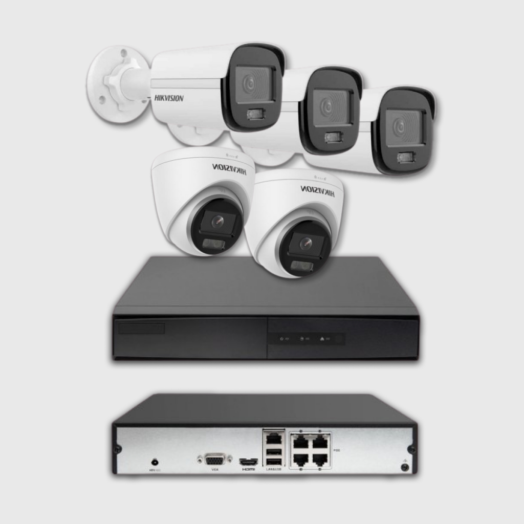 KIT VIDÉO SURVEILLANCE IP 5 CAMERAS IP 2MP COLOR VU POE ET NVR DE 8 4MP ...
