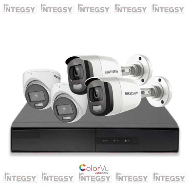 Kit vidéosurveillance Hikvision COLORVU 2MP 4 Cameras et XVR - Integsy ...
