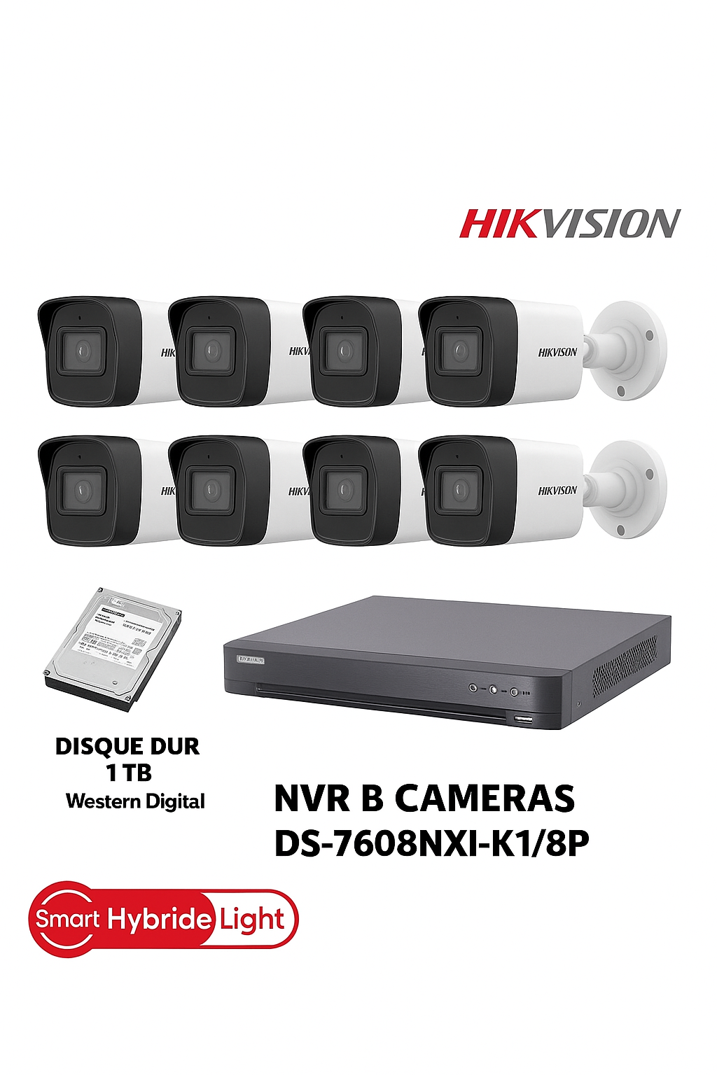 Kit de Vidéosurveillance 8 camera IP 8MP Hikvision Smart Hybride – NVR ...